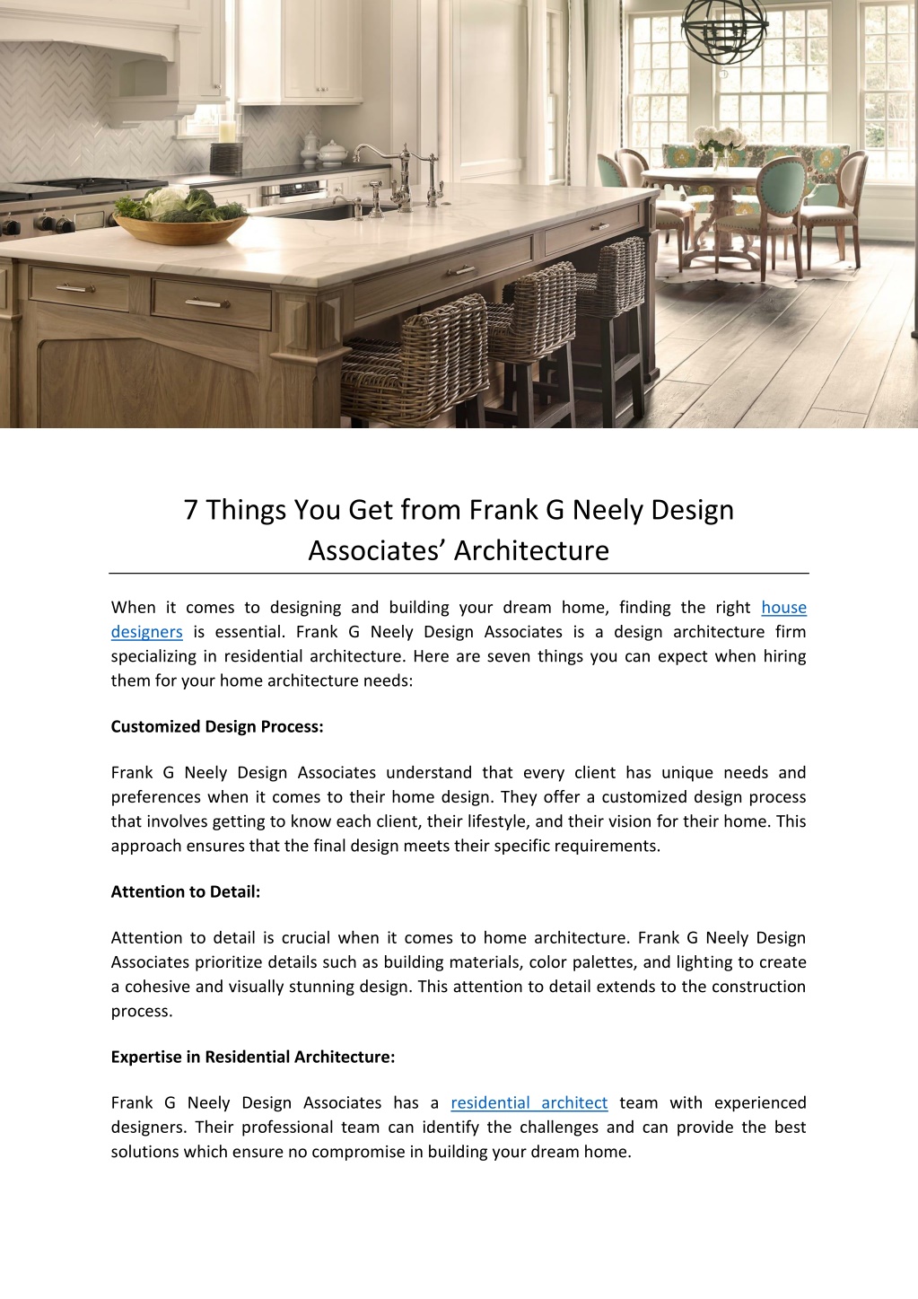 PPT - 7 Things You Get from Frank G Neely Design Associates ...