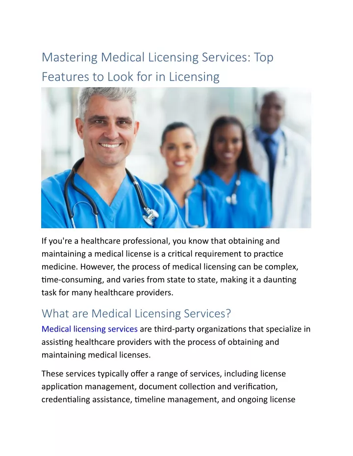 PPT - Mastering Medical Licensing Services PowerPoint Presentation ...
