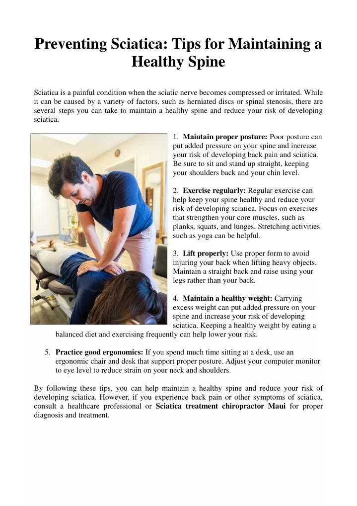 PPT - Preventing Sciatica: Tips for Maintaining a Healthy Spine ...