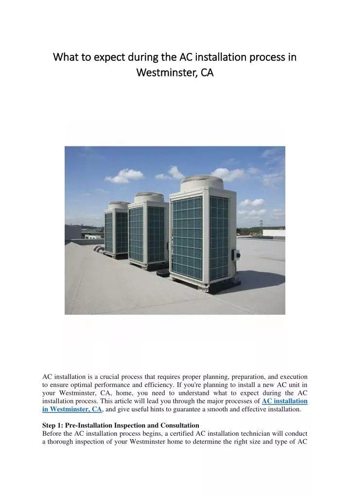 PPT - What to expect during the AC installation process in Westminster ...