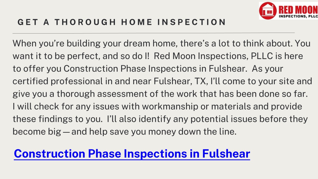 PPT - Professional Construction Phase Inspections in Fulshear ...