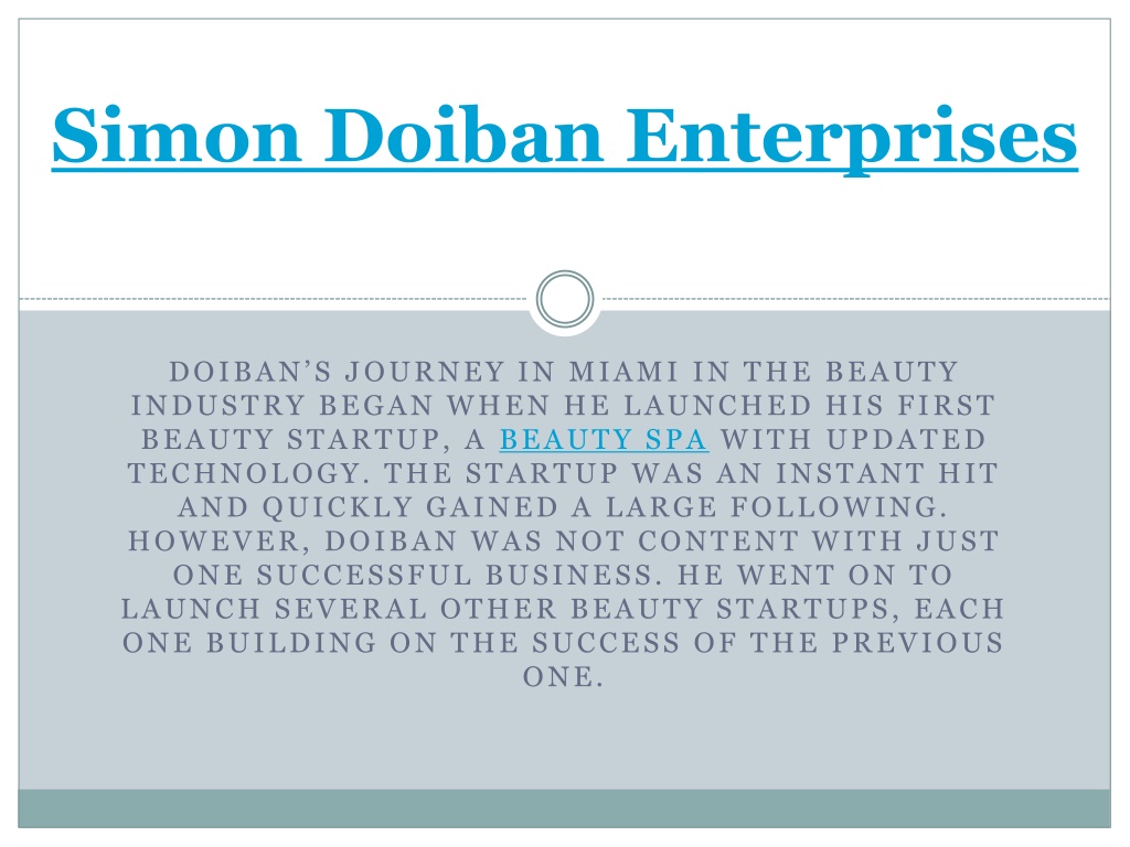 PPT - Simon Doiban Serial Entrepreneur | Simon Doiban PowerPoint ...
