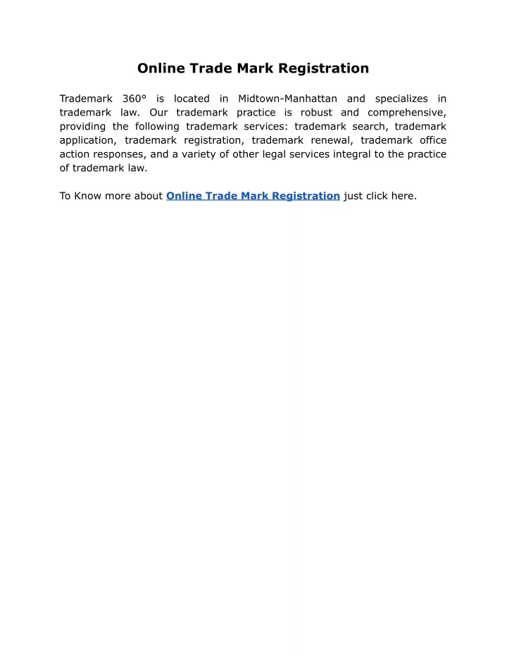 PPT - Online Trade Mark Registration PowerPoint Presentation, free ...
