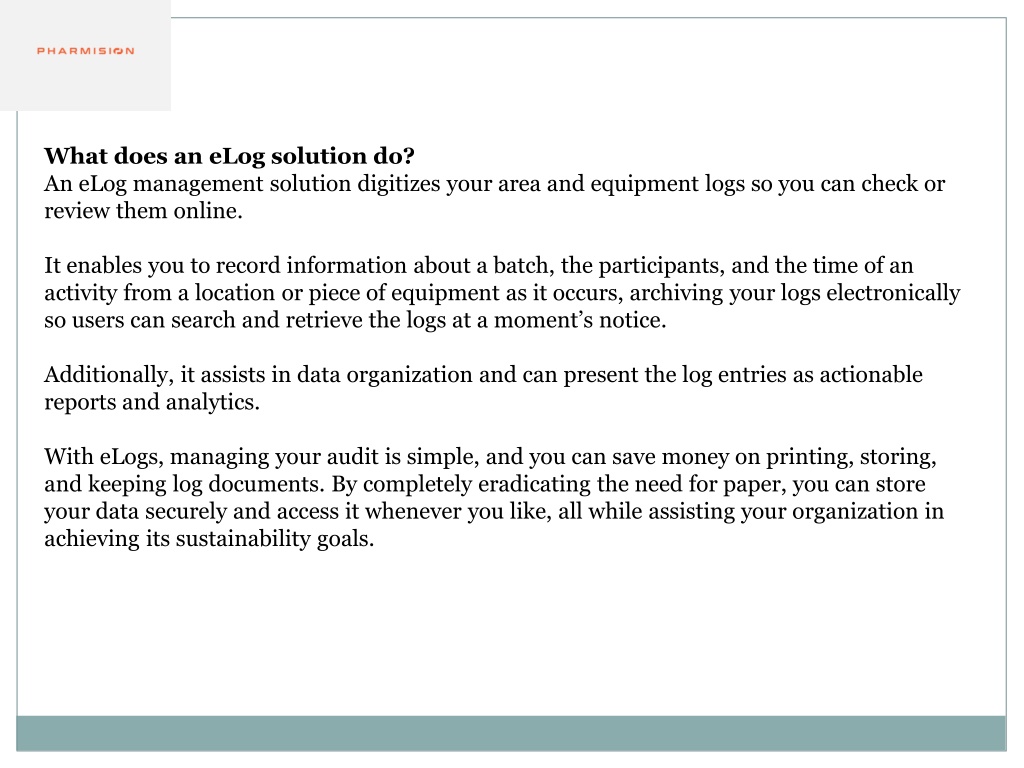 PPT - ELog Software - Pharmision Barcode India PowerPoint Presentation ...