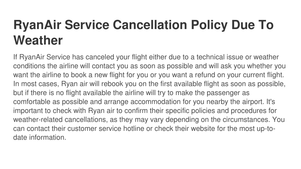 PPT - Ryanair Cancellation Policy | 61-2 8091 7439 PowerPoint ...