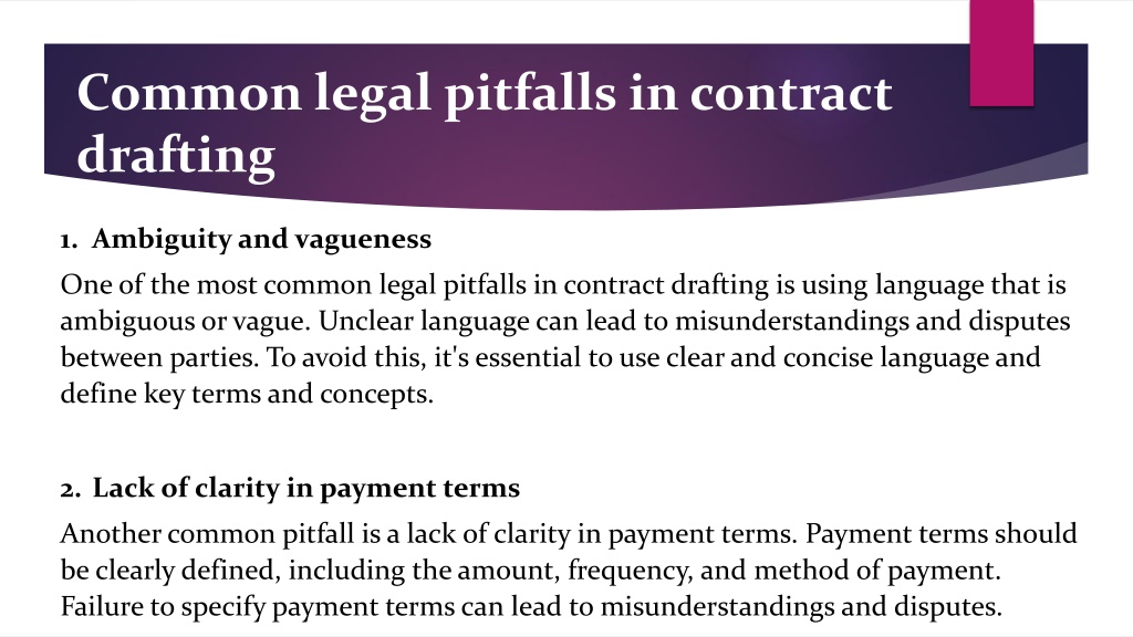 PPT - Avoiding Legal Pitfalls: Key Considerations for Contract Drafting ... PPT - Avoiding Legal Pitfalls: Key Considerations for Contract Drafting ...
