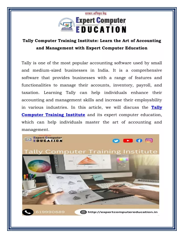 PPT - Tally Computer Training Institute Learn the Art of Accounting and ...