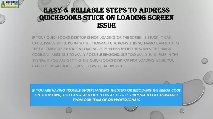 PPT - A proper guide to troubleshoot QuickBooks Stuck on Loading Screen ...