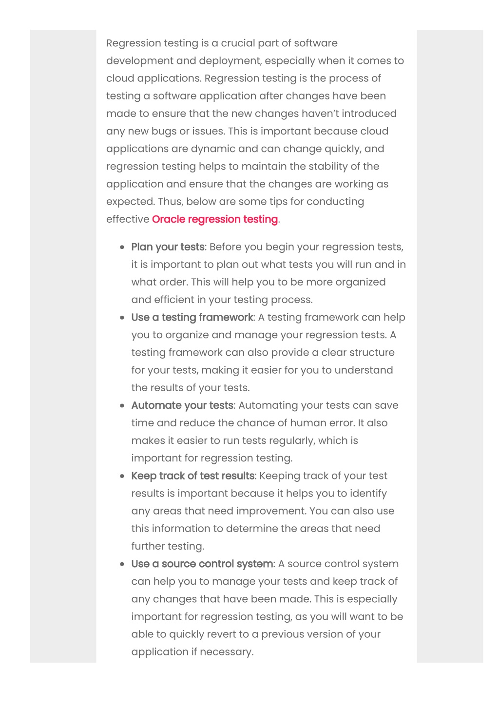 Ppt Tips For Conducting Oracle Cloud Regression Testing Powerpoint