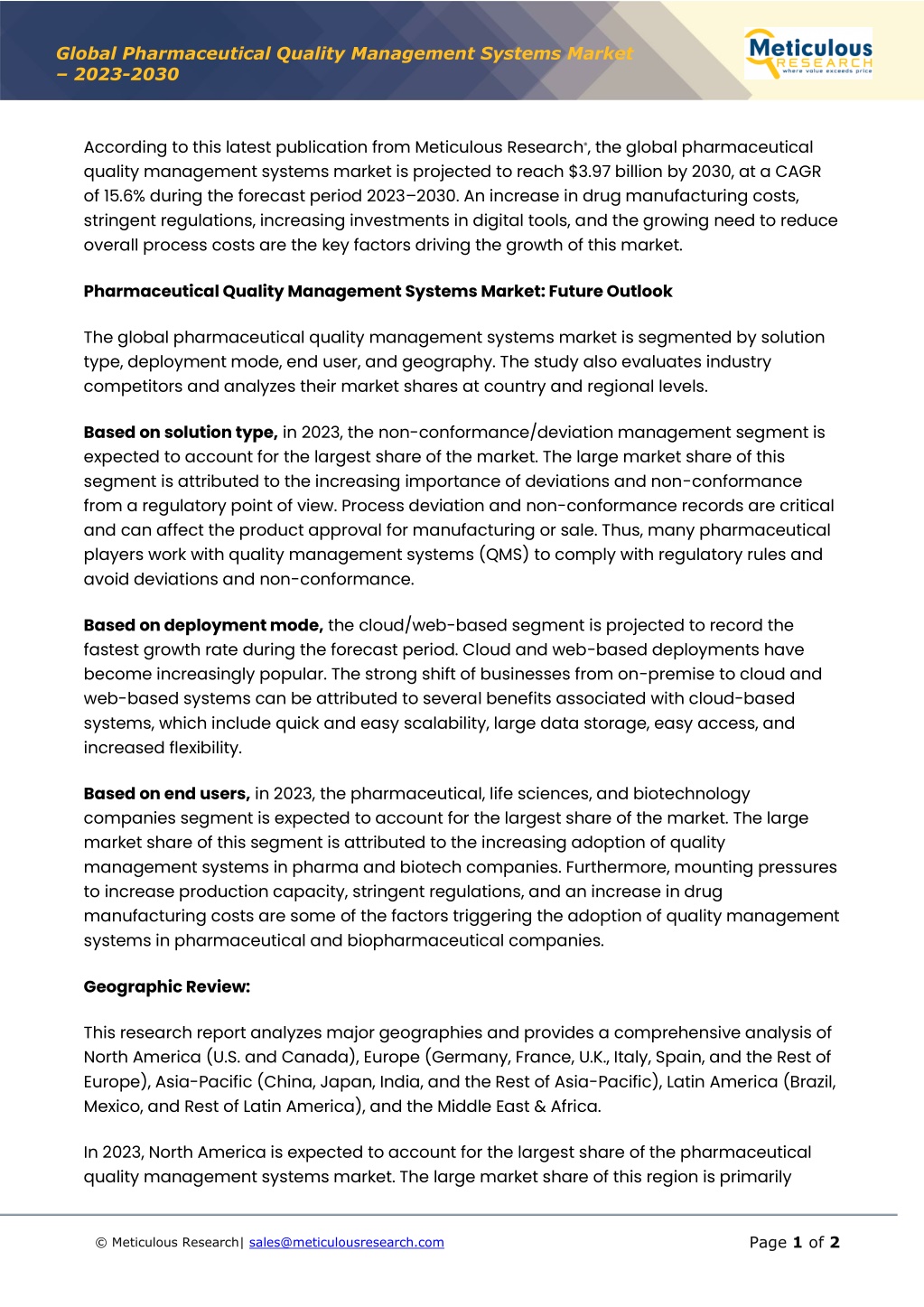PPT - Pharmaceutical Quality Management Systems Market Worth $3.97 ...