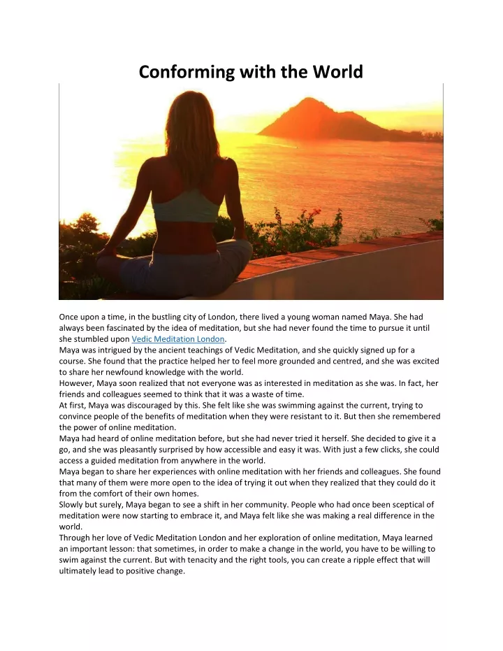 PPT - Conforming with the World PowerPoint Presentation, free download ...