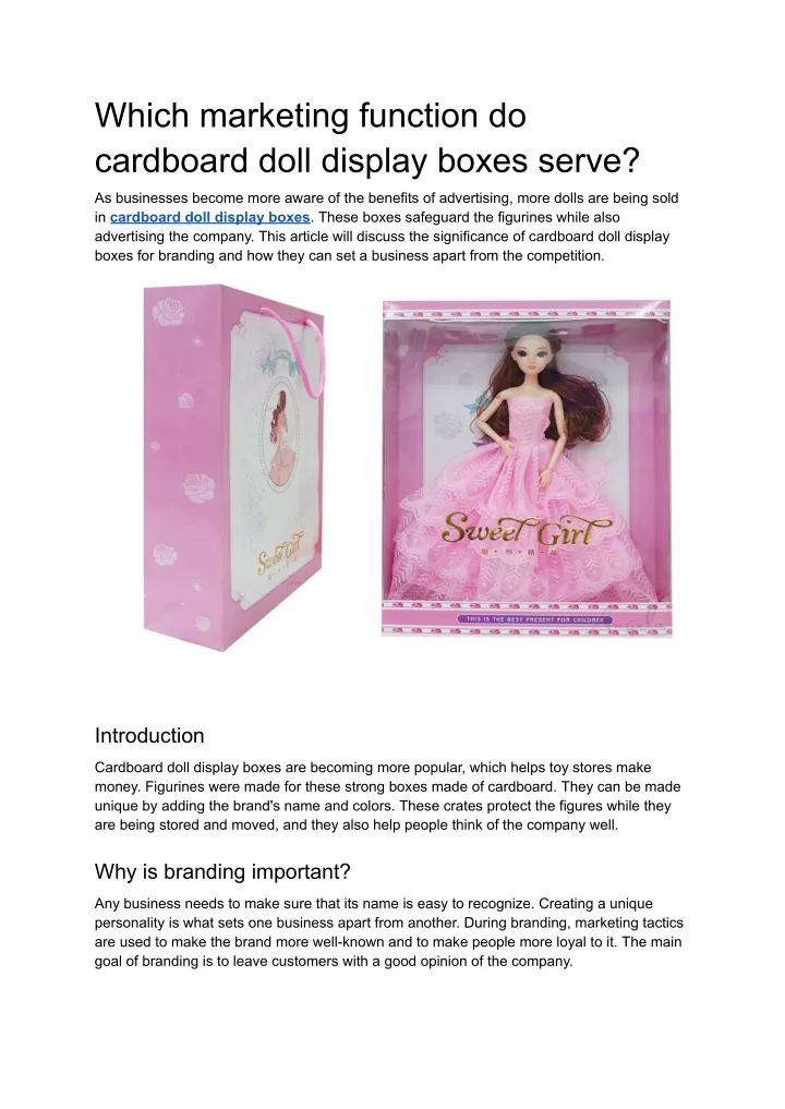 PPT - 01-Which marketing function do cardboard doll display boxes serve_26-04-2023 PowerPoint ...